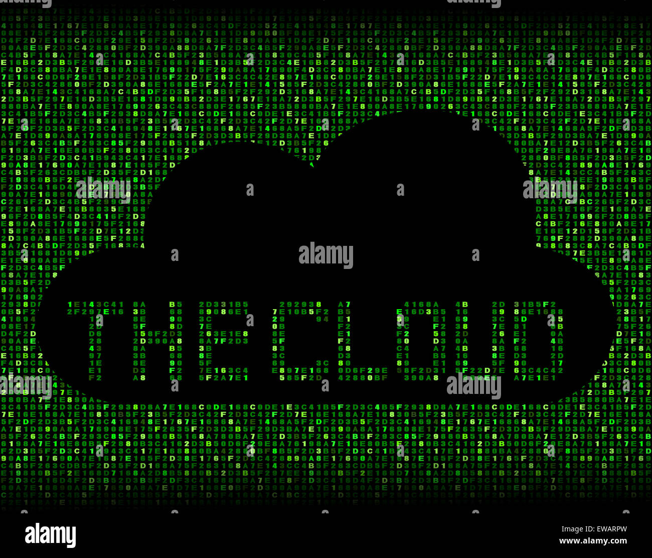 The Cloud silhouette on hex code illustration Stock Photo - Alamy