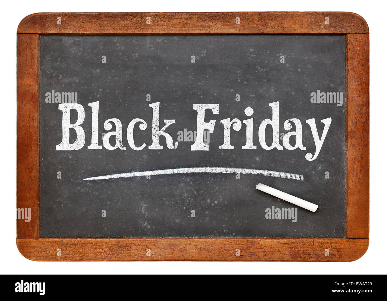 Black Friday sign - white chalk text on an isolated vintage slate ...