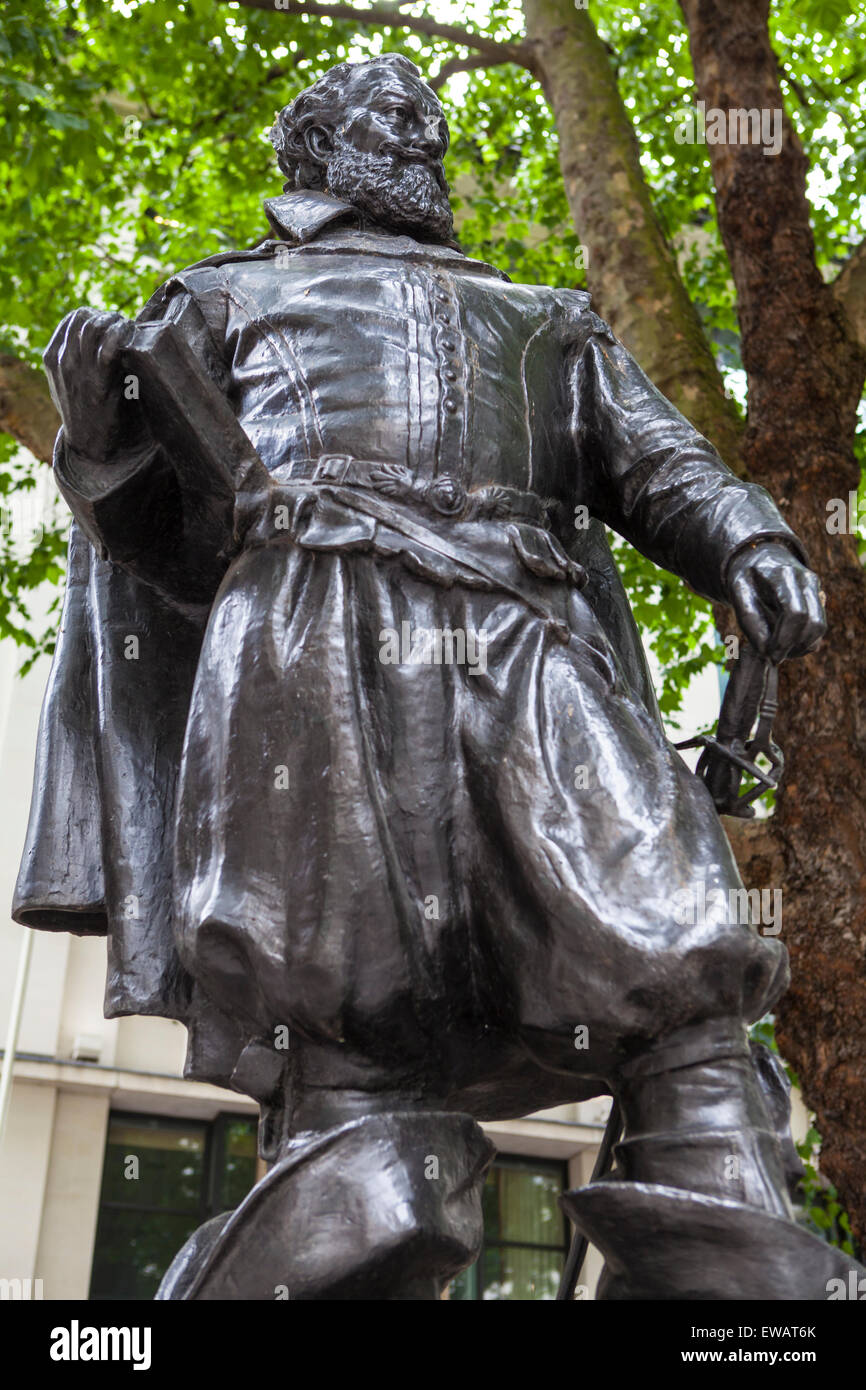 A statue of famous explorer Captain John Smith, located in Bow ...