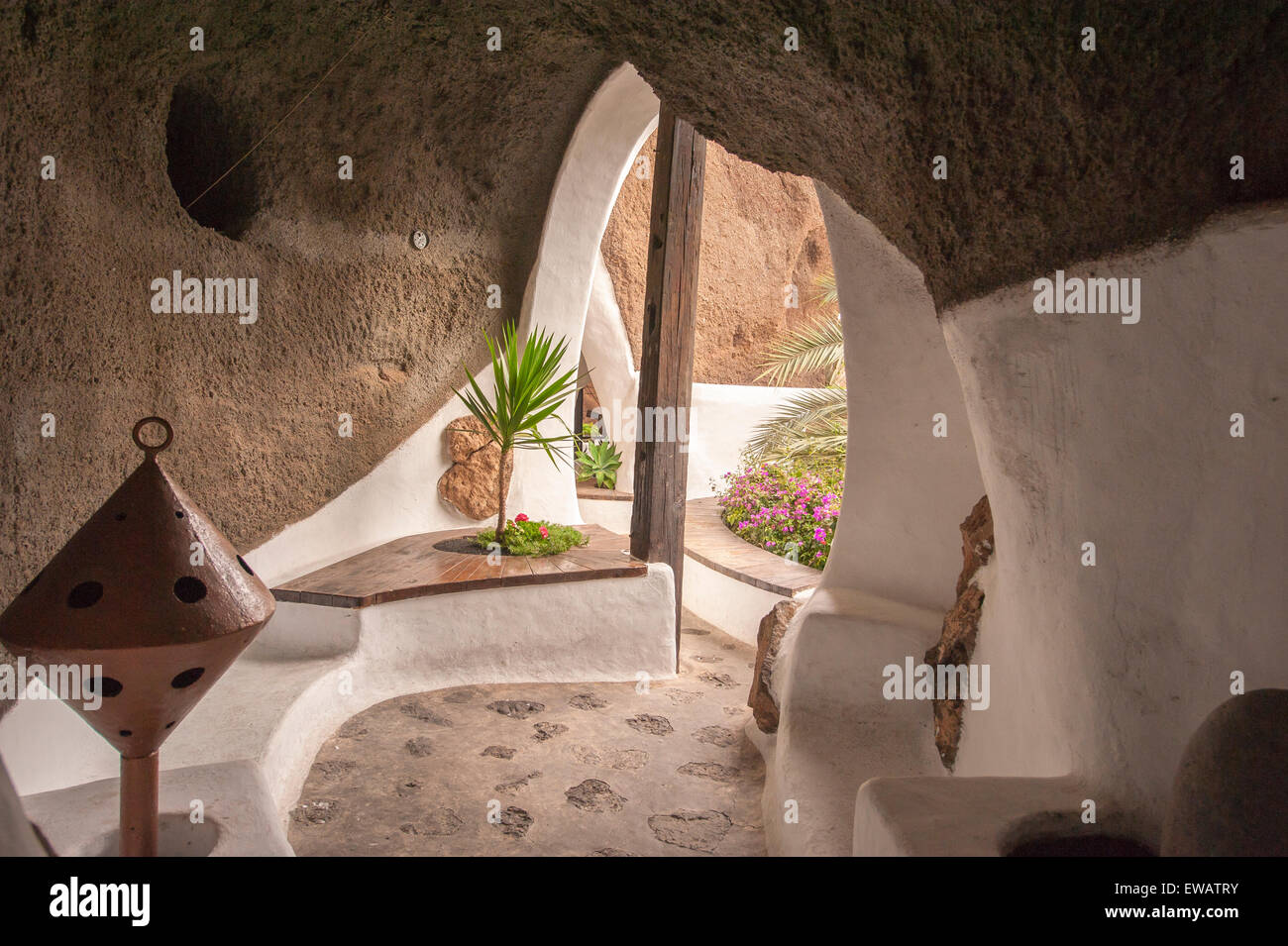 A view into Omar Sharif’s former house Lagomar in Lanzarote Stock Photo ...