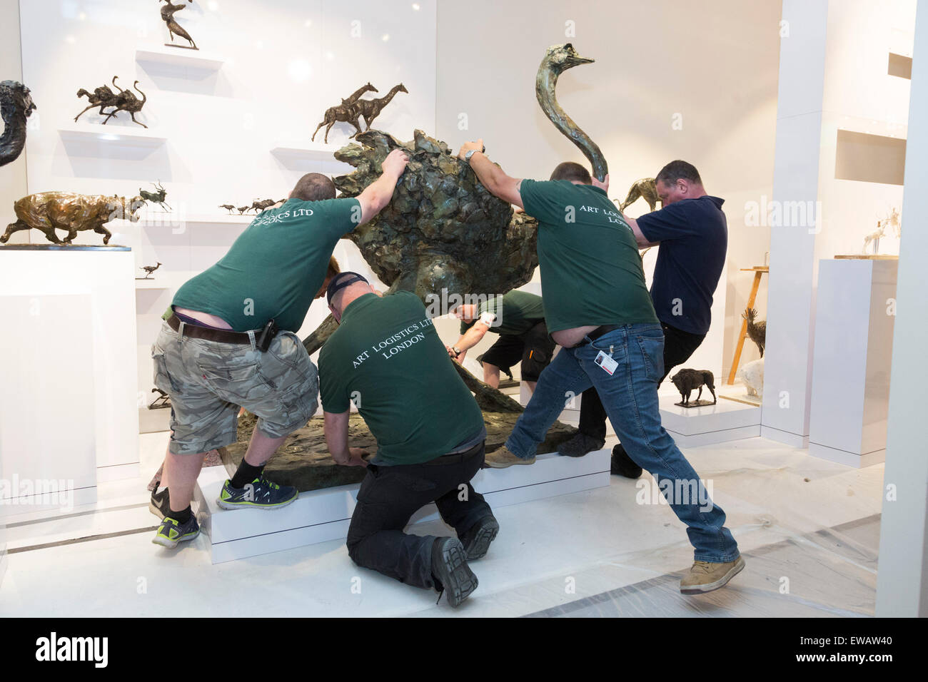 London, UK. 20 June 2015. Sculptor Mark Coreth's life-size ostrich ...