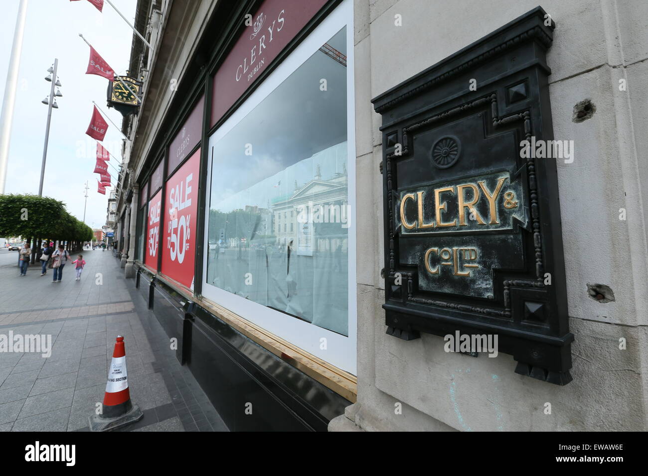 Image of the Clerys sign outside the Clerys Department Store building ...