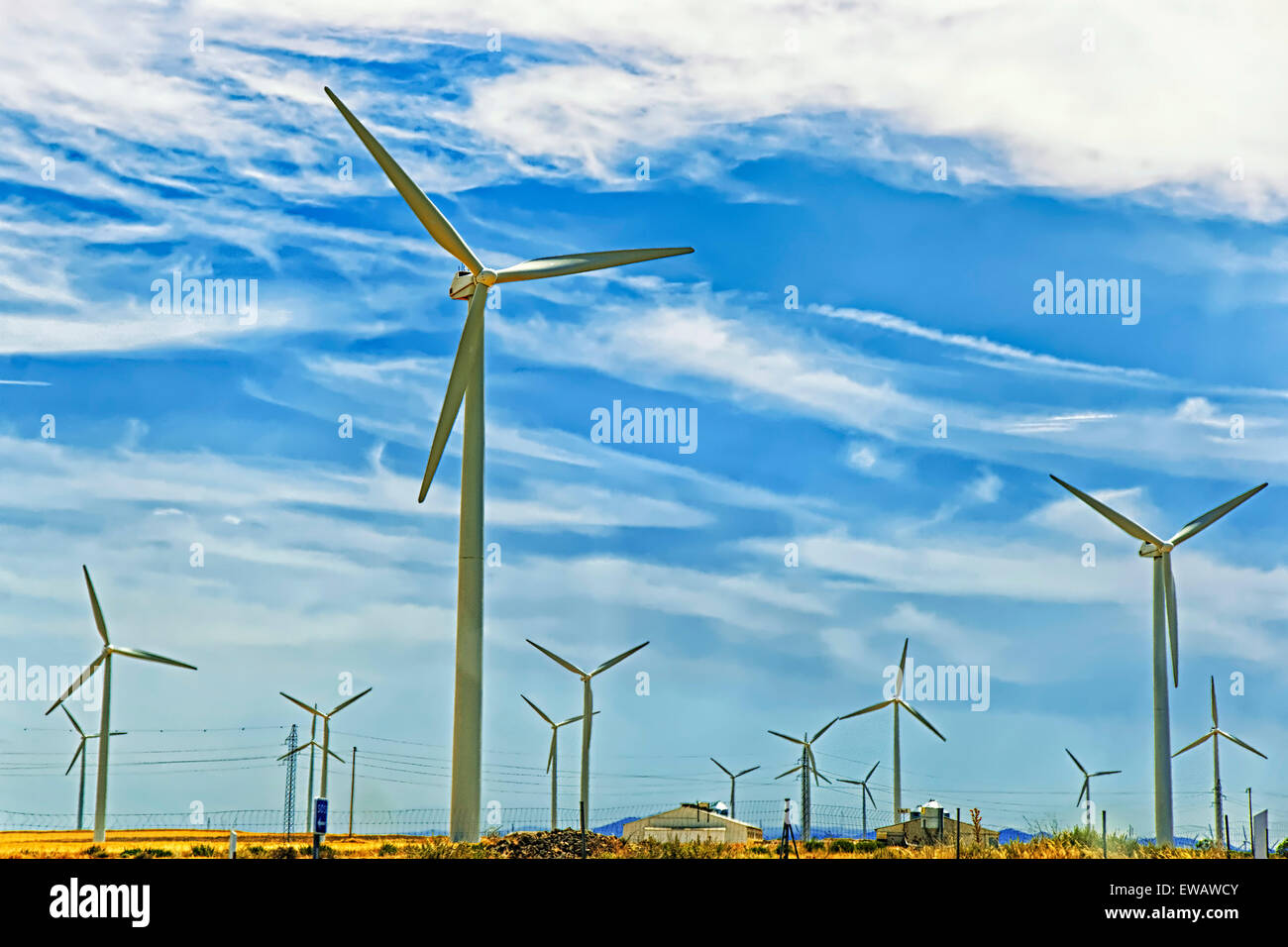 Sunshine in field wind turbines hi-res stock photography and images - Alamy