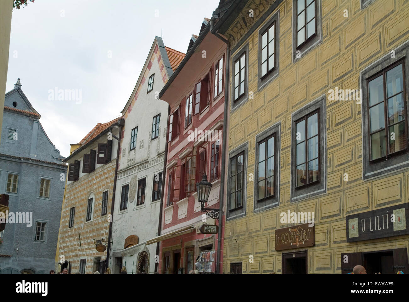 Historic centre streets in medieval city UNESCO Cesky Krumlov, South ...