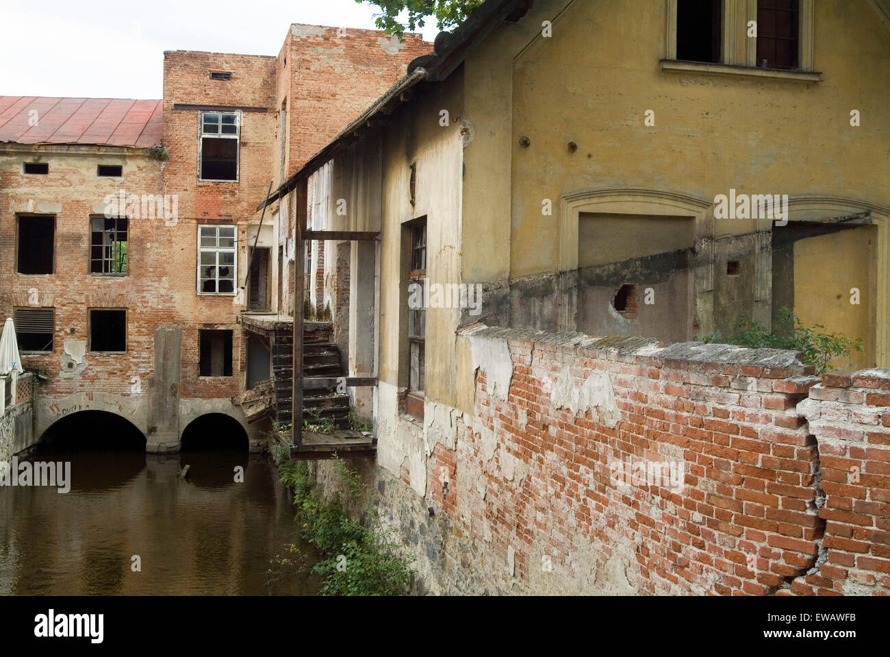 Historic centre streets in medieval city UNESCO Cesky Krumlov, South ...