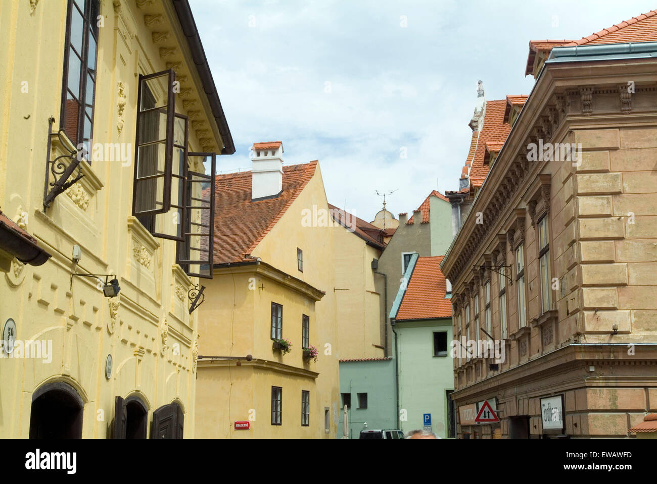 Historic centre streets in medieval city UNESCO Cesky Krumlov, South ...