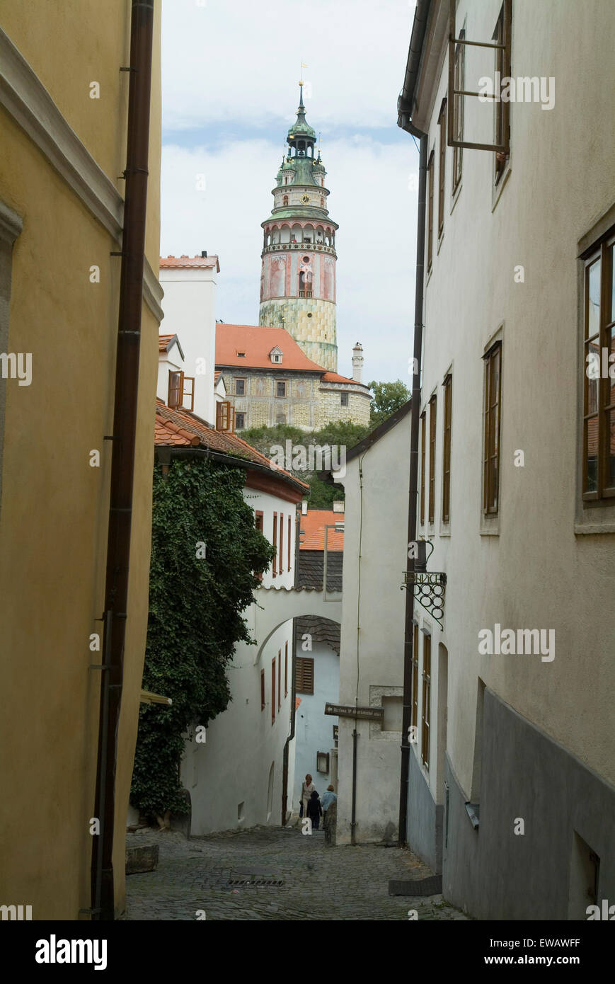 Historic centre streets in medieval city UNESCO Cesky Krumlov, South ...