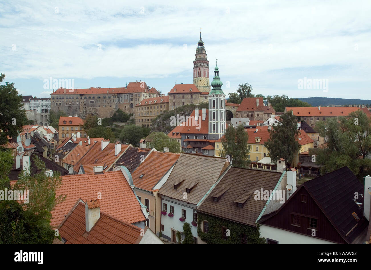 Medieval city UNESCO world heritage site Cesky Krumlov, South Bohemia ...