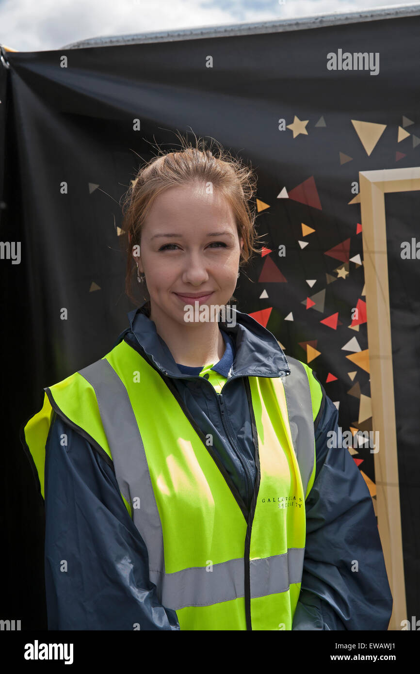 London, UK. 21st June, 2015. A security staff member at West End Live ...