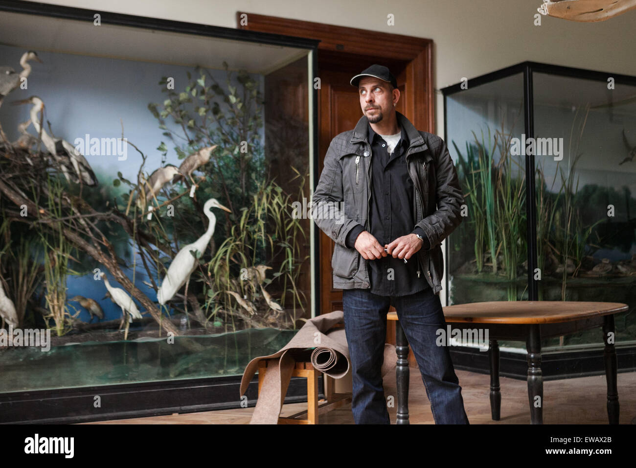 Restorer Fedja Cehajic in natural science department of National Museum ...