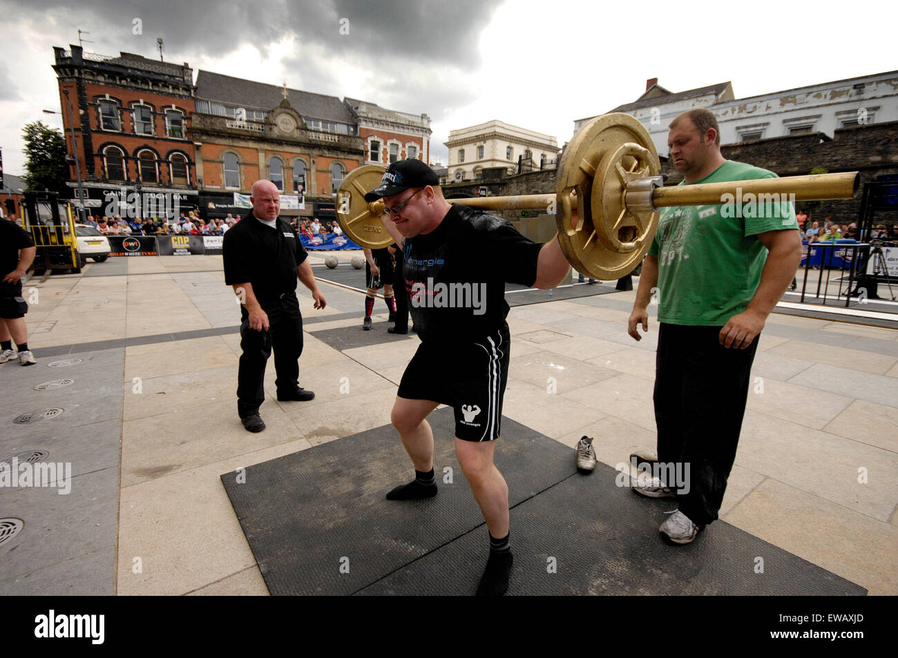 Competitor lifting weights during the Ireland's Strongest Man contest ...