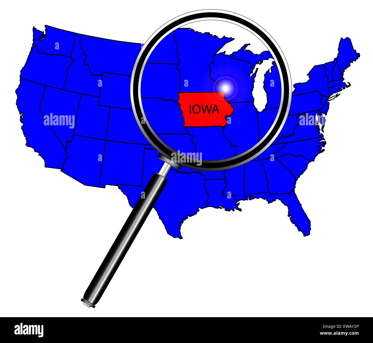 Iowa state map hi-res stock photography and images - Alamy