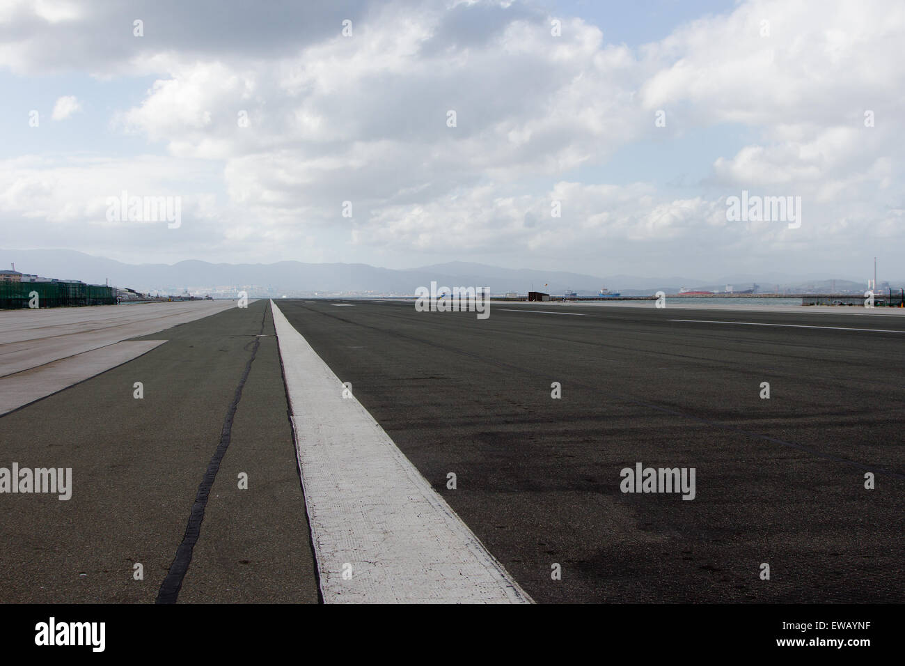 A view of the Gibraltar airport and runway Stock Photo - Alamy