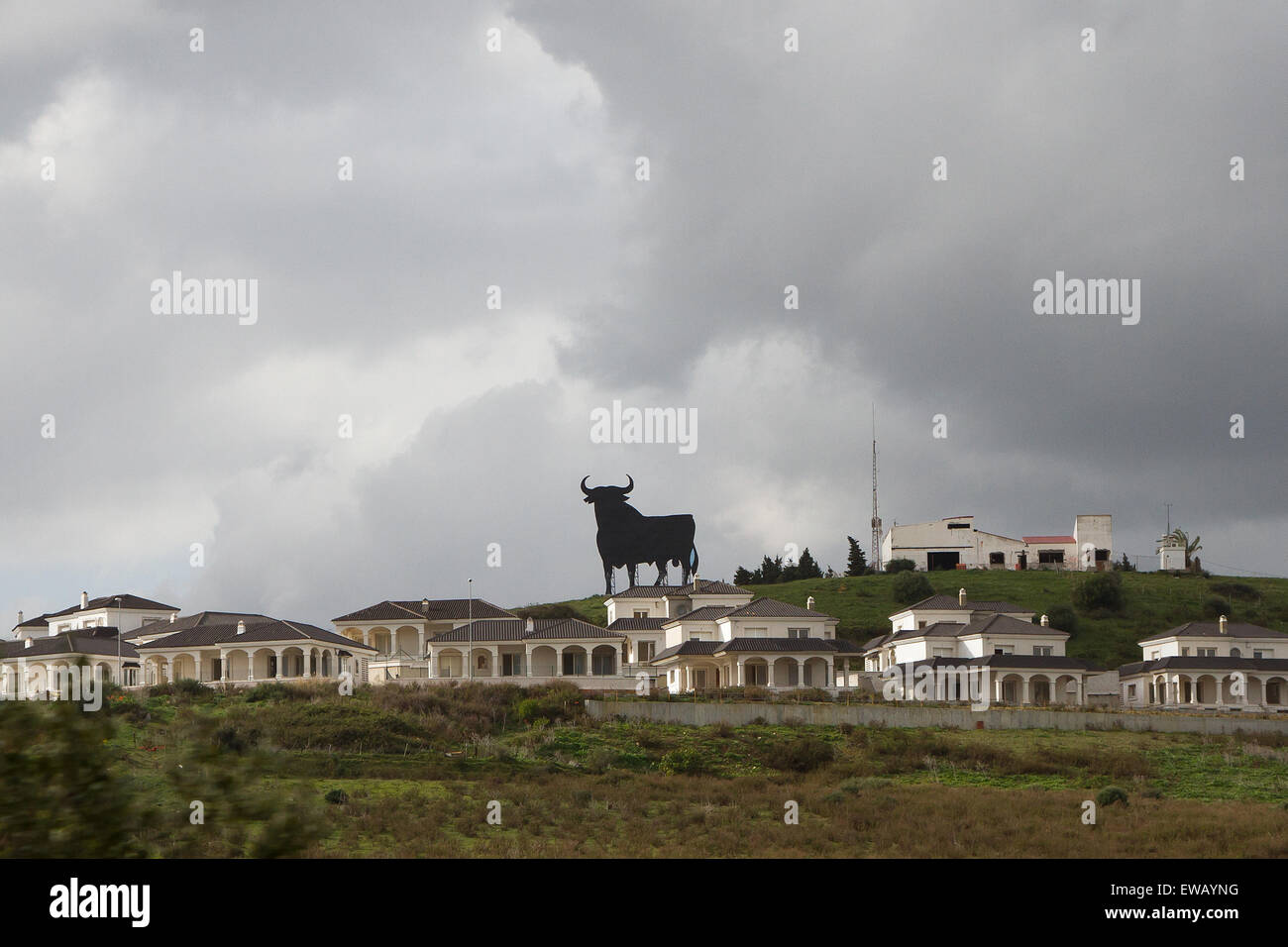 The famous bull sign from around Spain Stock Photo - Alamy