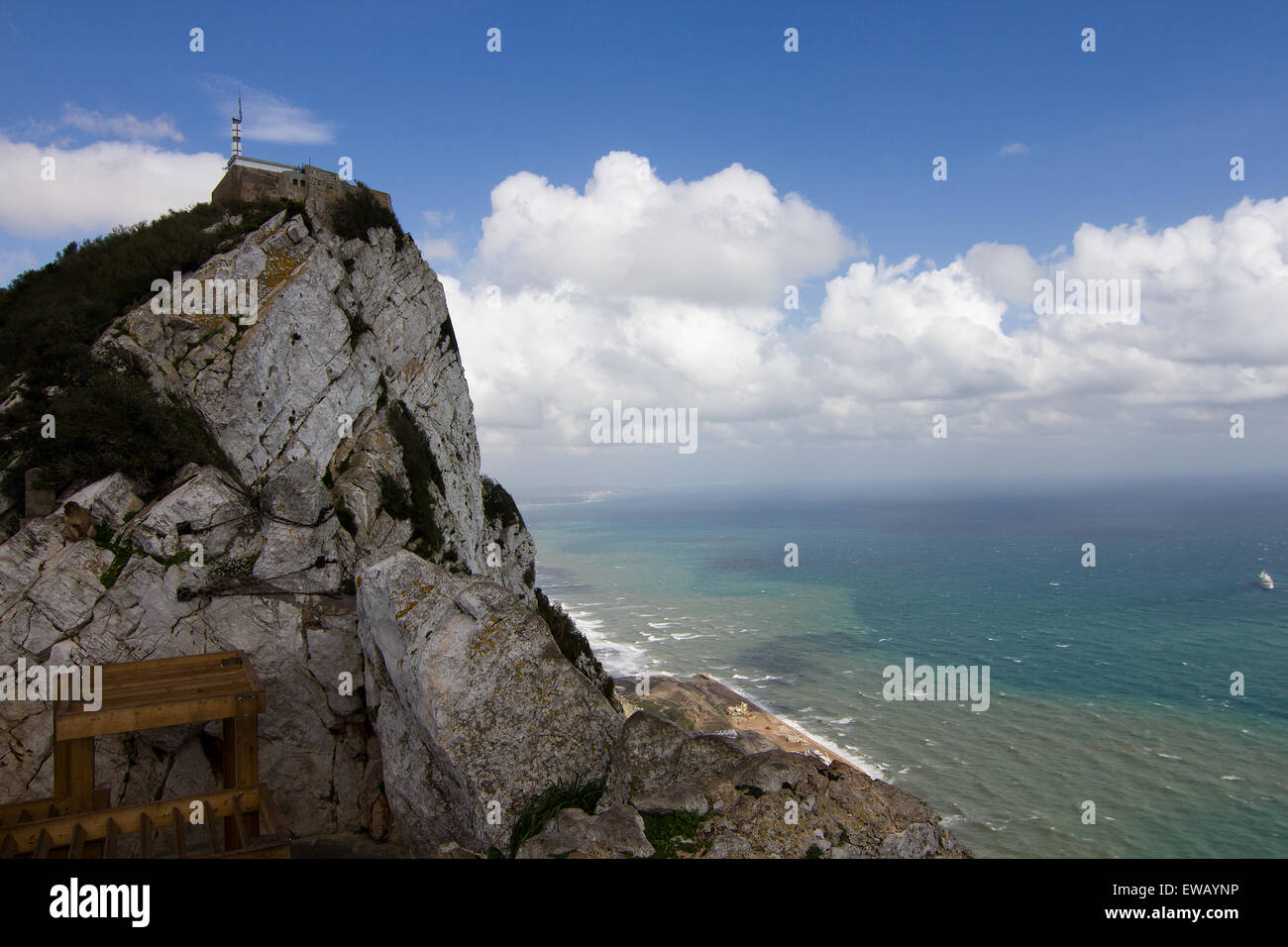 A view of the Mediterranean Sea with the Rock of Gibraltar in the ...