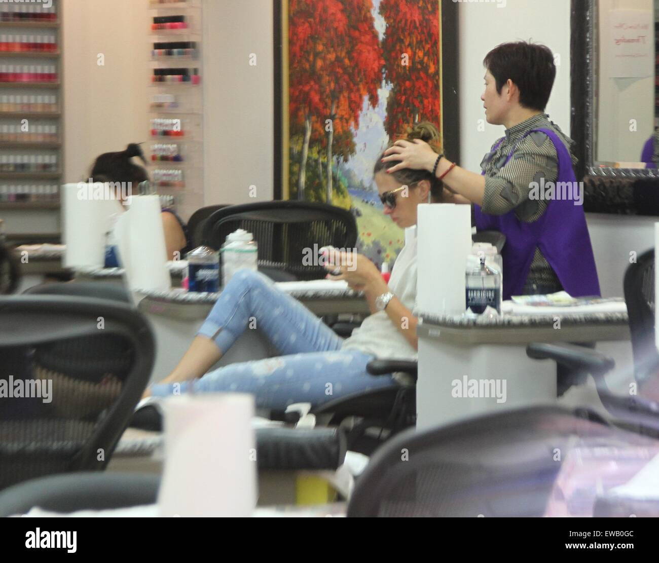 Rhea Durham is pampered as she goes to a nail salon in Beverly Hills ...