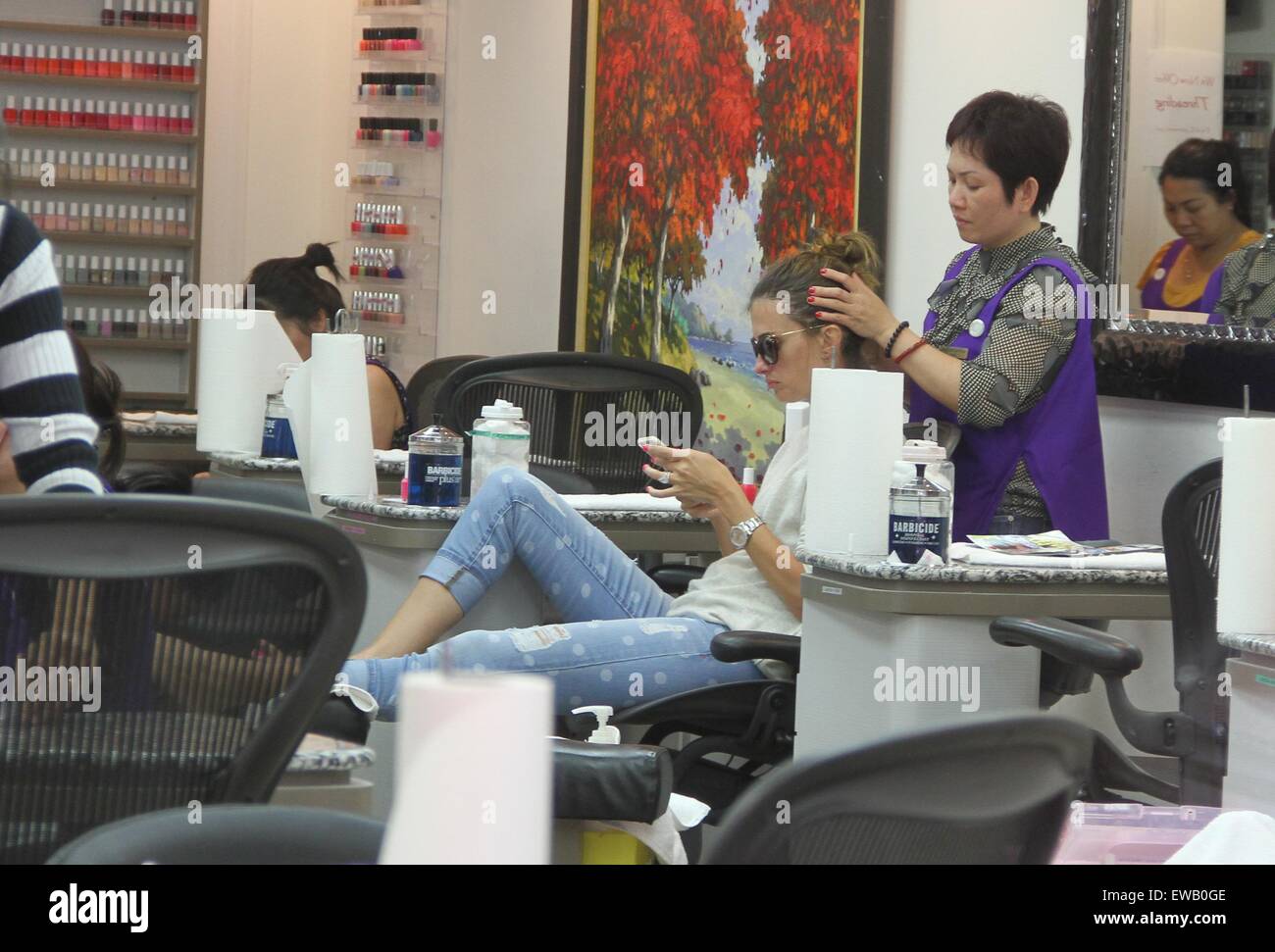 Rhea Durham is pampered as she goes to a nail salon in Beverly Hills ...