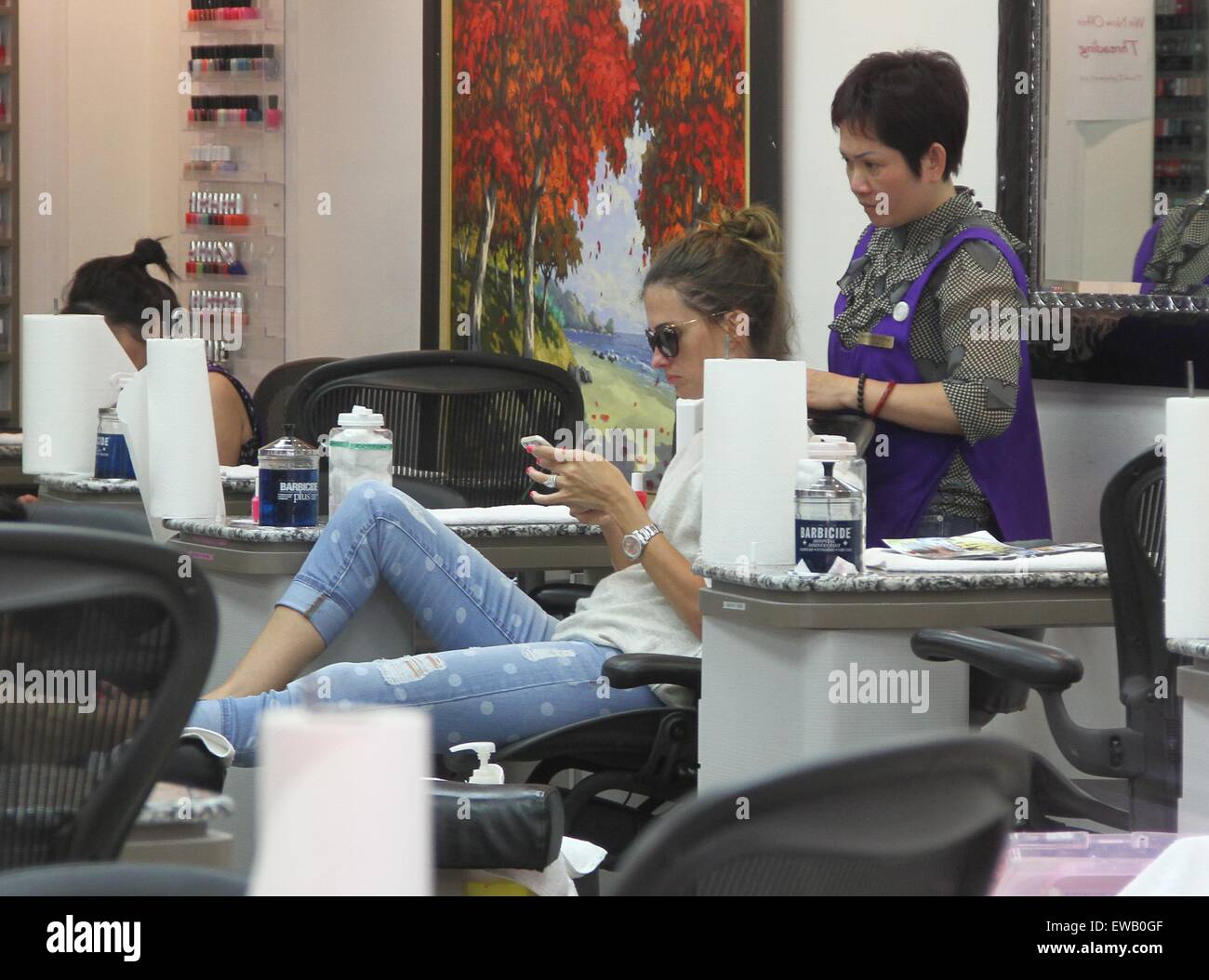 Rhea Durham is pampered as she goes to a nail salon in Beverly Hills ...