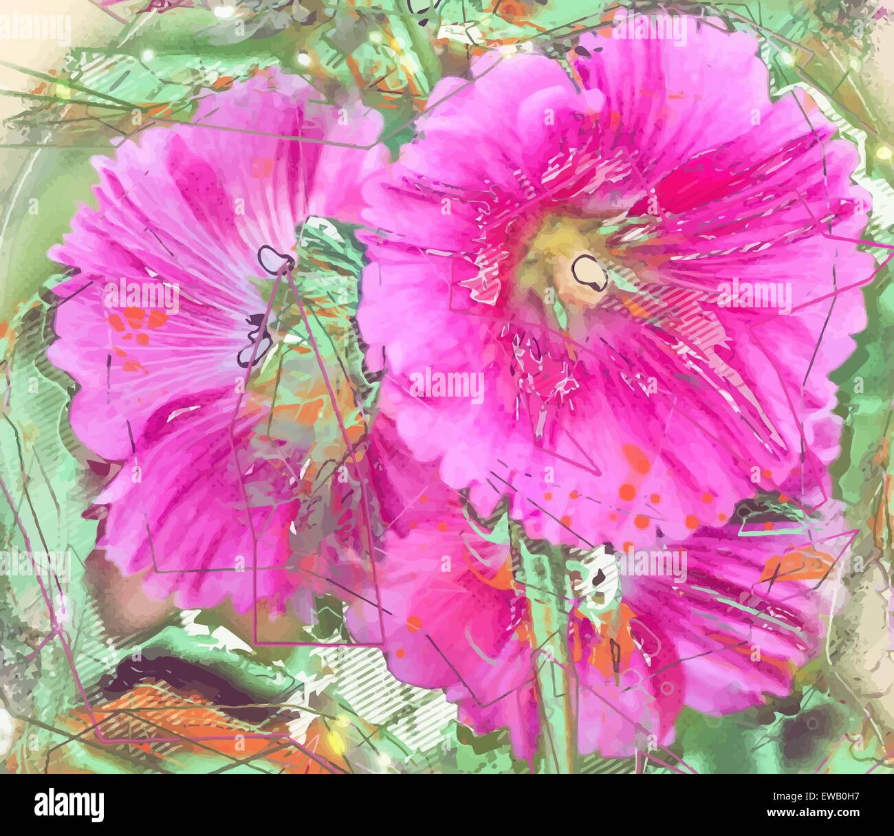 Garden painting impressionism Stock Vector Images - Alamy