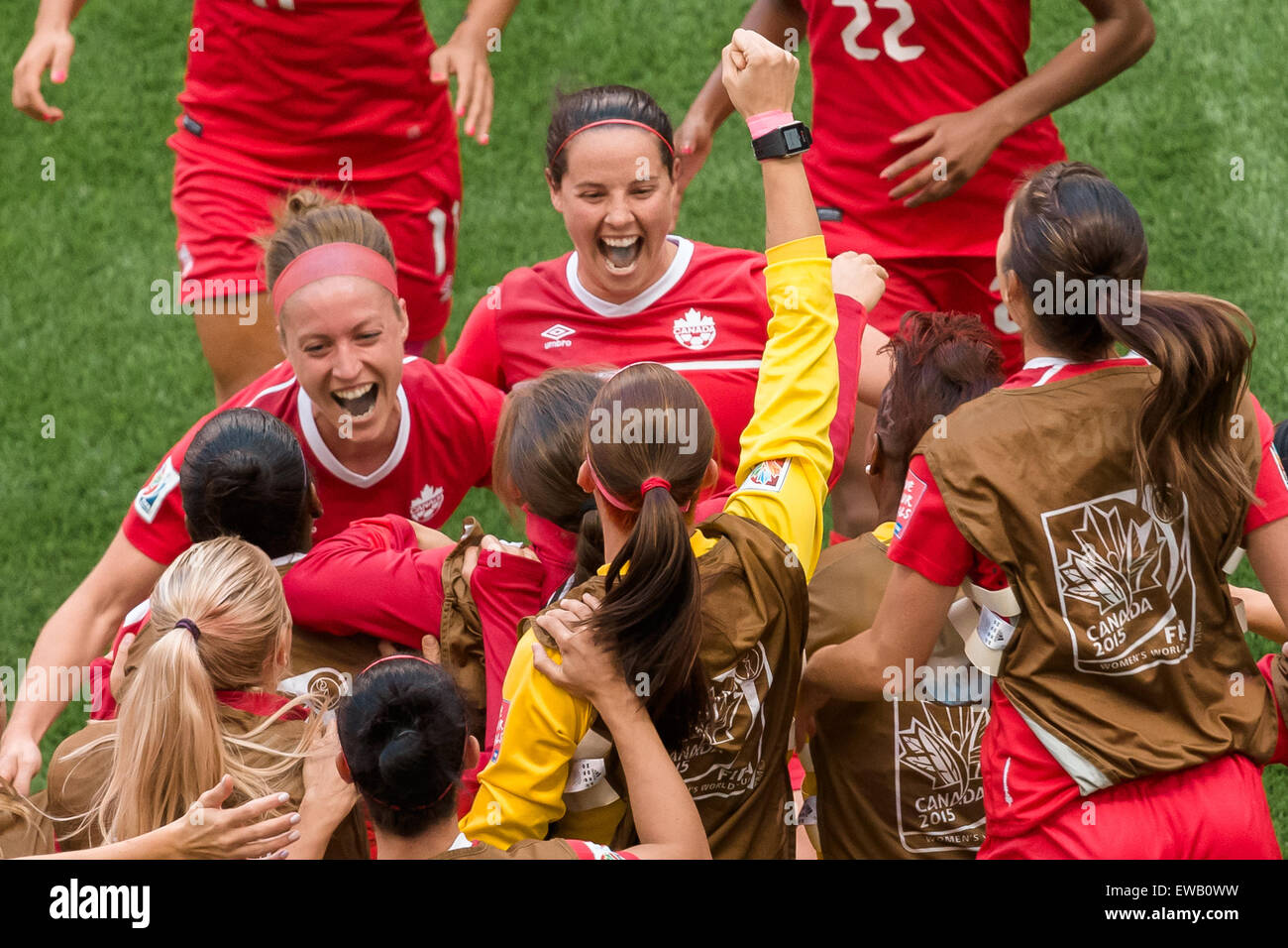 June 21, 2015: Josee BELANGER of Canada celebrates her goal during a ...
