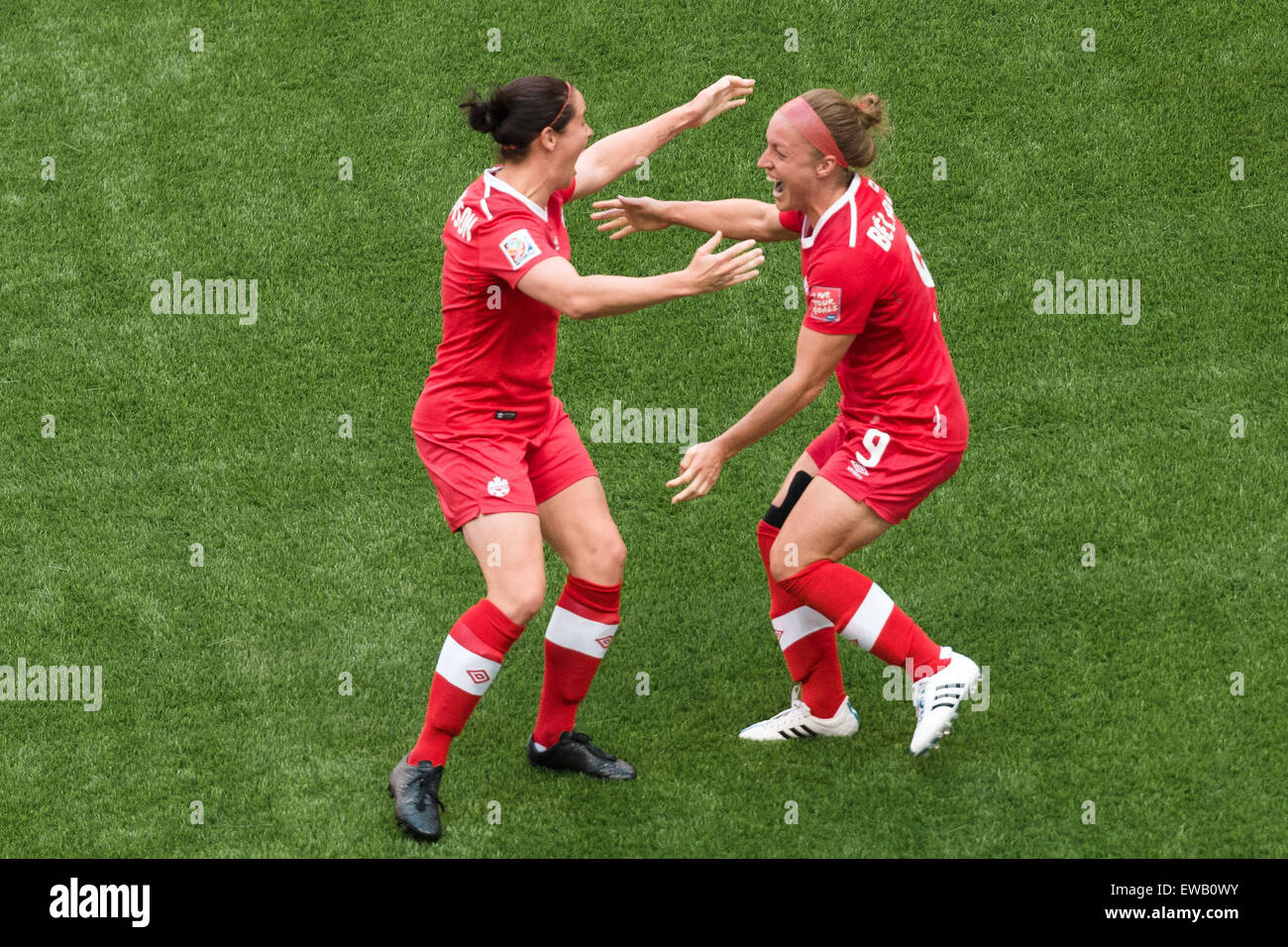 June 21, 2015: Josee BELANGER of Canada celebrates her goal during a ...