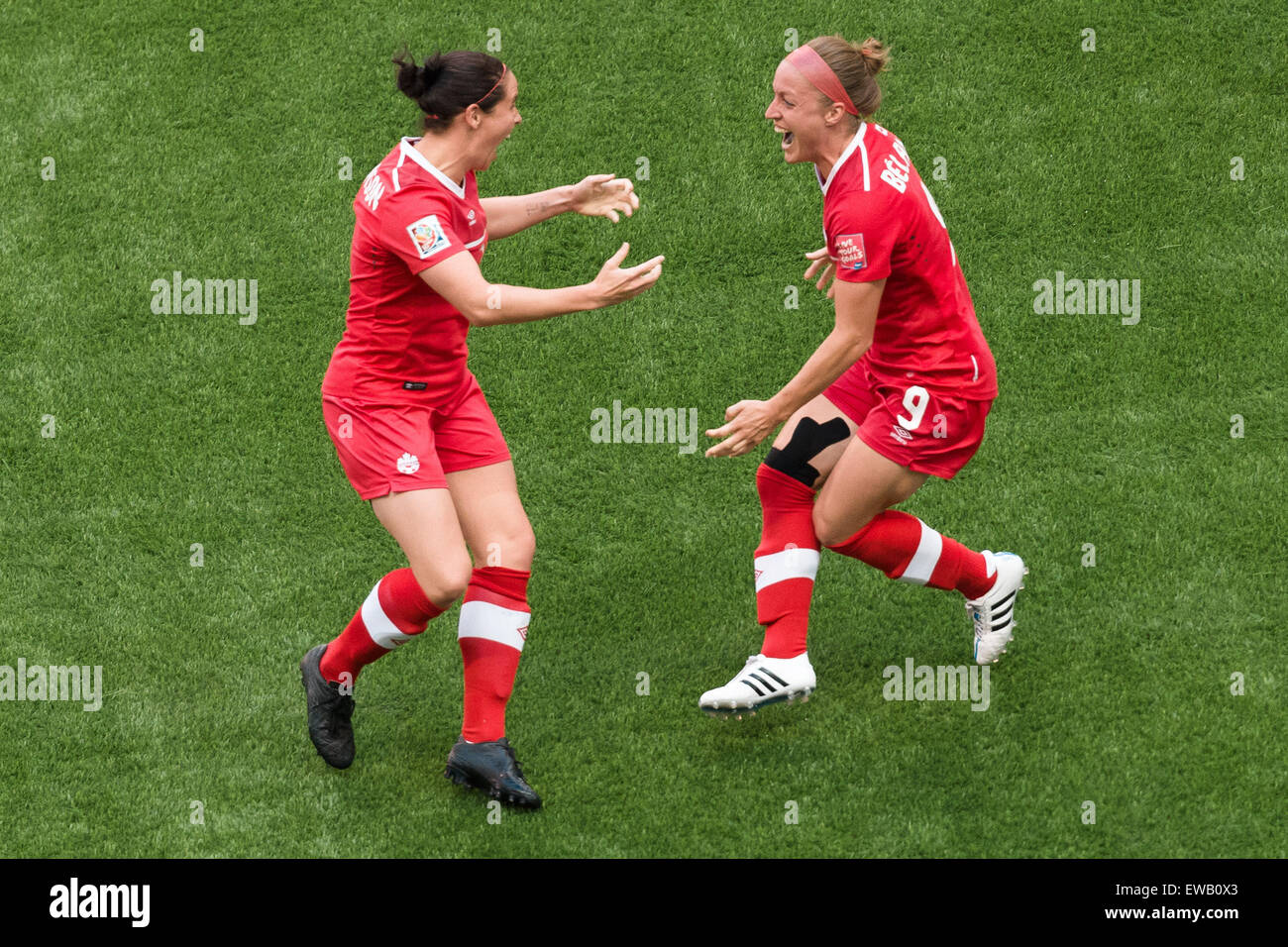 June 21, 2015: Josee BELANGER of Canada celebrates her goal during a ...