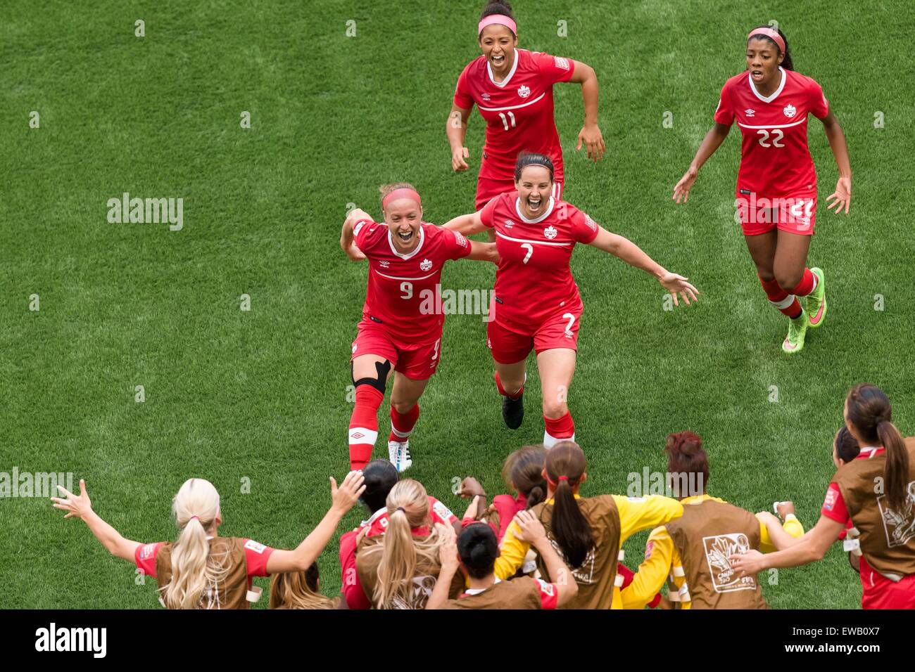 June 21, 2015: Josee BELANGER of Canada celebrates her goal during a ...