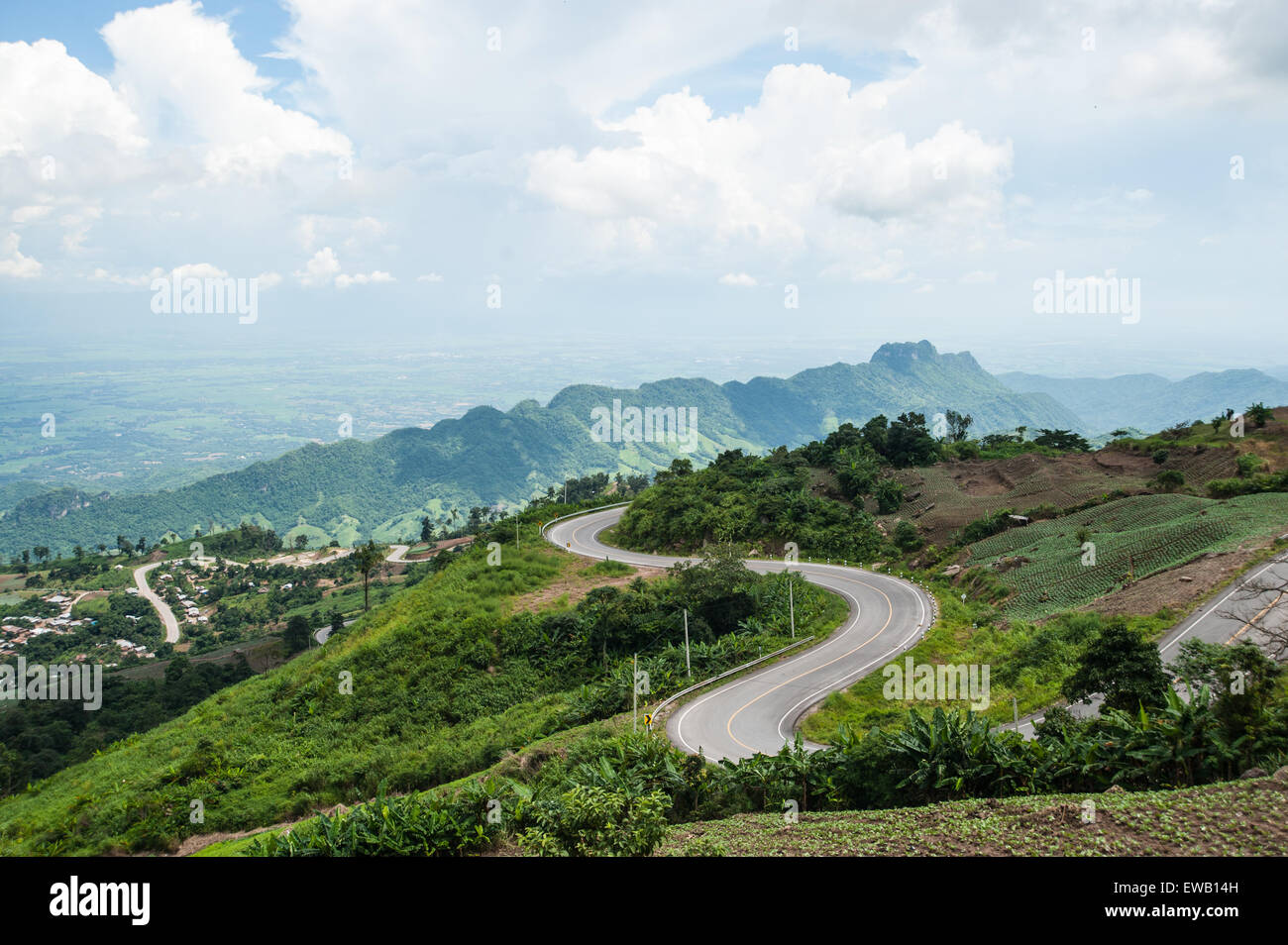 Mountain road in mist hi-res stock photography and images - Alamy