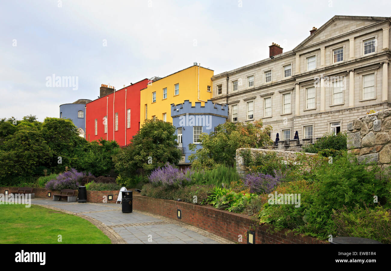 Dublin Castle, seen from the park to the south, outside the walls Stock ...