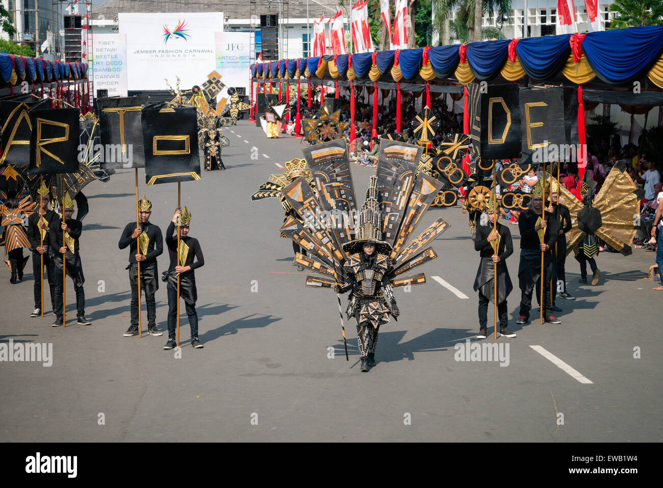The colouful Jember Fashion Carnival in Jember Indonesia Stock Photo ...
