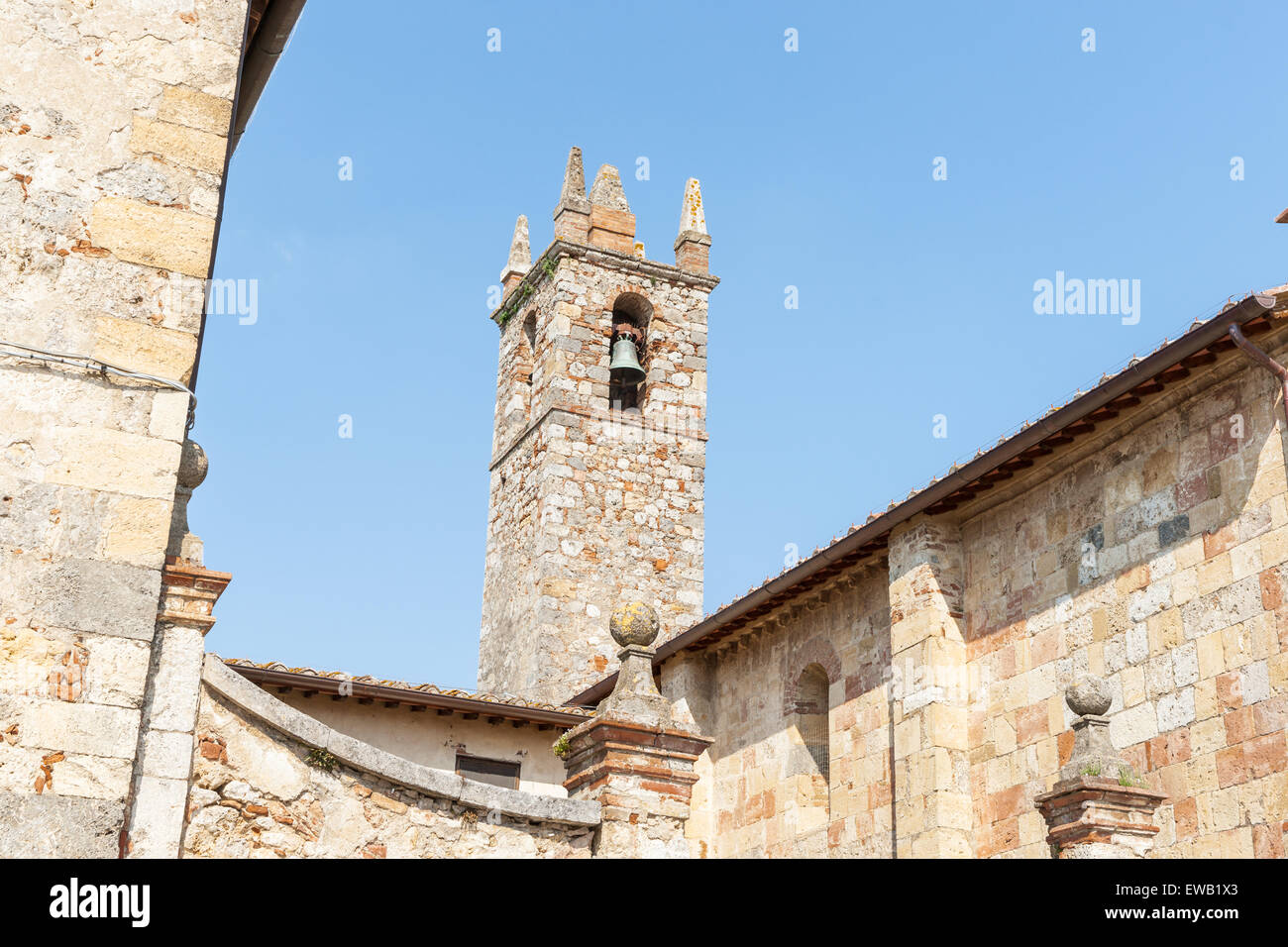 Lines of Italian heritage architecture., stone walls, bell tower Stock ...