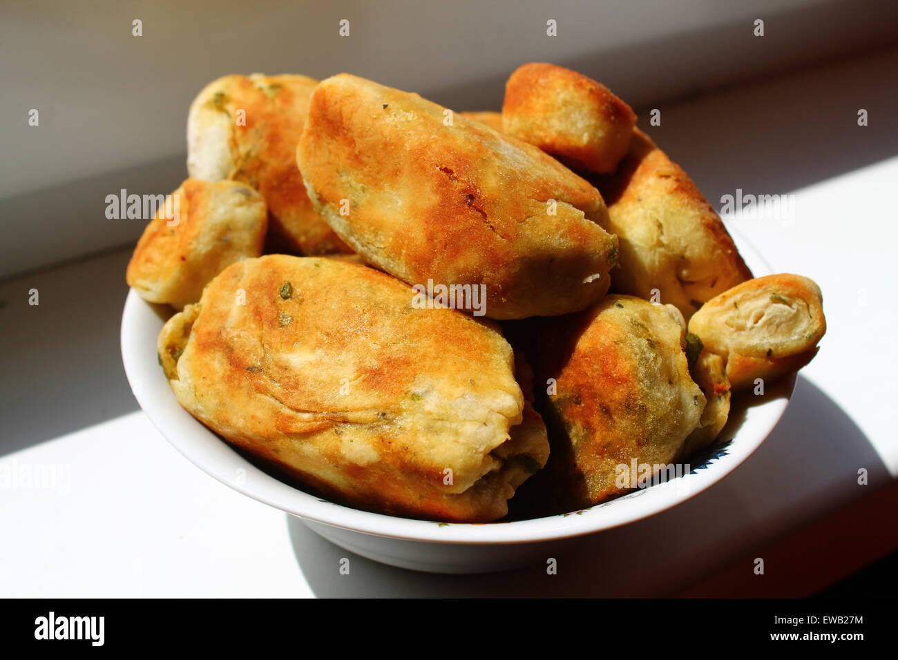 appetizing with golden crust buns with soft haricot filling inside ...