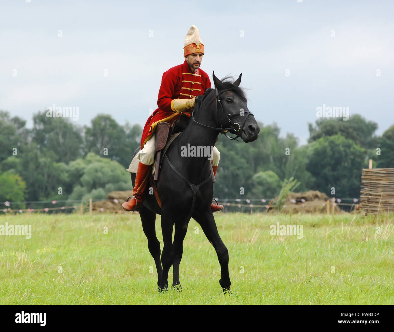 RUSSIA, MOLODI VILLAGE - JULY 27: Unidentified knight ride on event ...