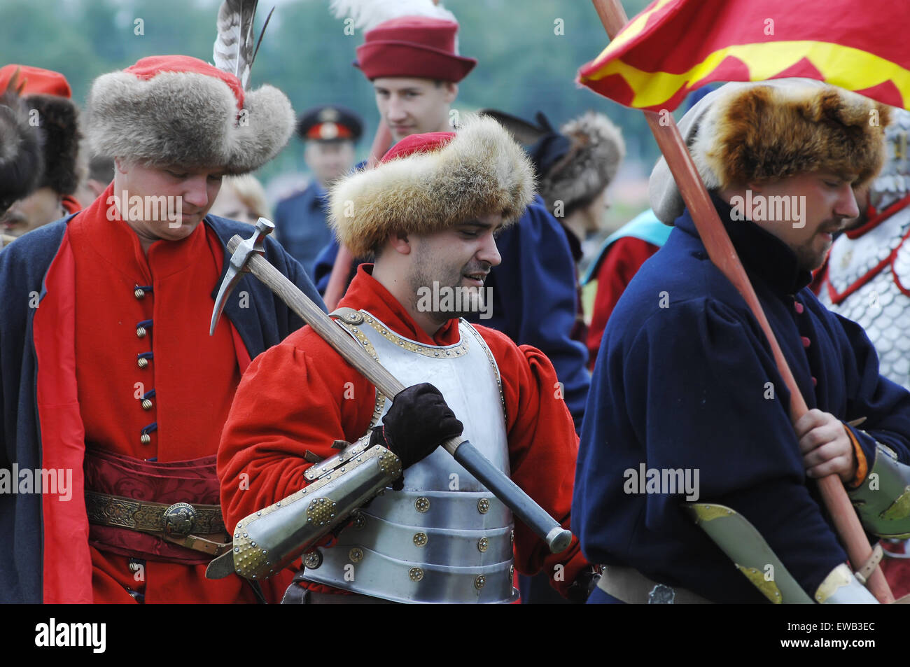 RUSSIA, MOLODI VILLAGE - JULY 27: Unidentified people walk by on event ...