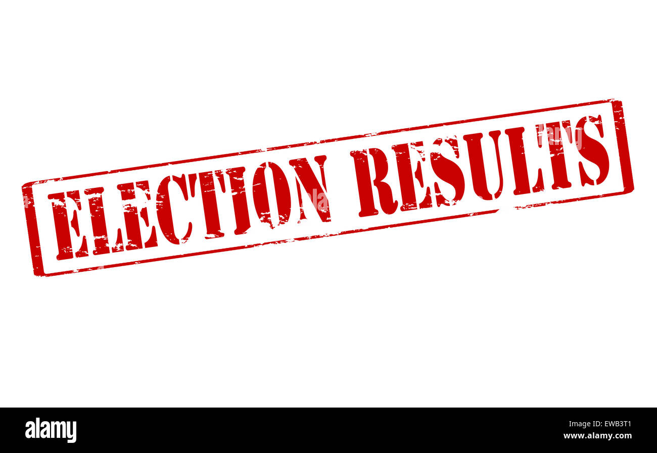 Rubber stamp with text election results inside, vector illustration ...