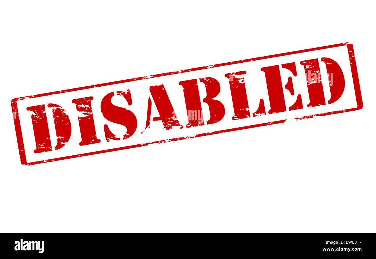 Rubber stamp with word disabled inside, vector illustration Stock Photo ...