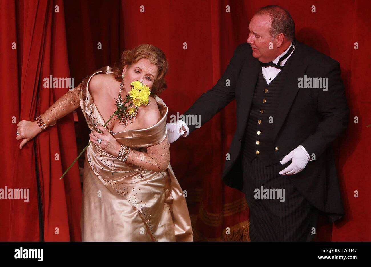 Opening night curtain call for Living On Love at the Longacre Theatre ...