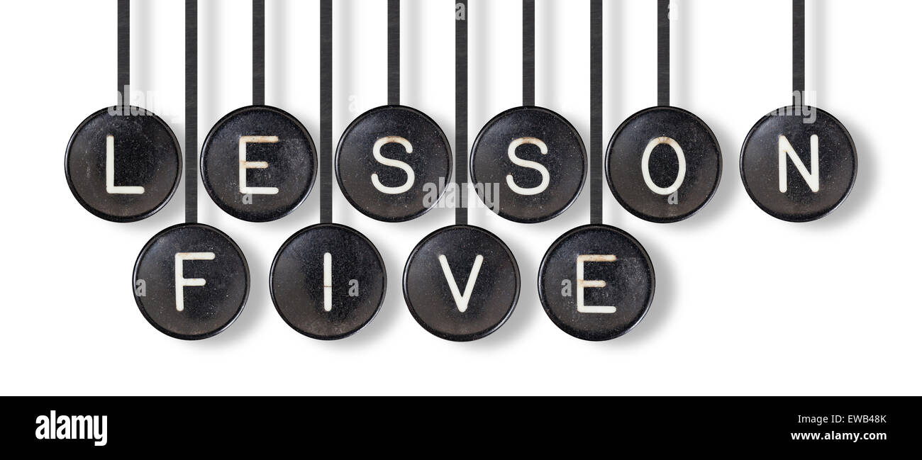 Typewriter buttons, isolated on white background - Lesson five Stock ...