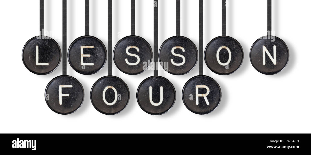Typewriter buttons, isolated on white background - Lesson four Stock ...
