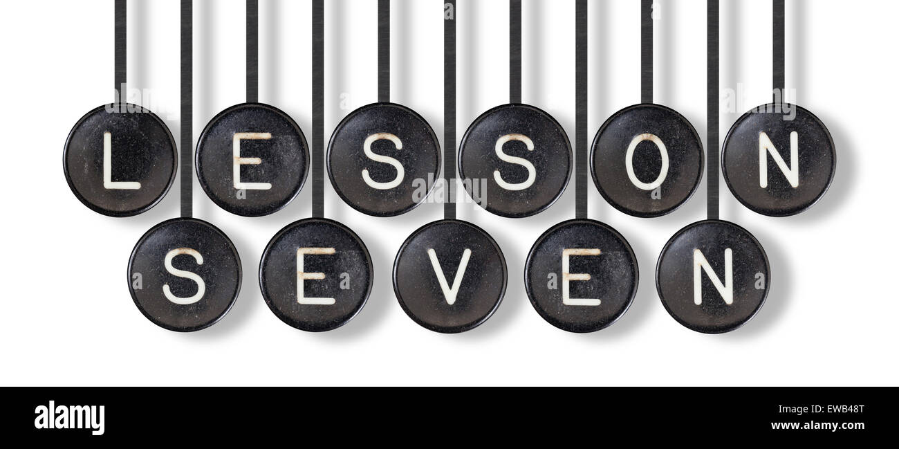 Typewriter buttons, isolated on white background - Lesson seven Stock ...