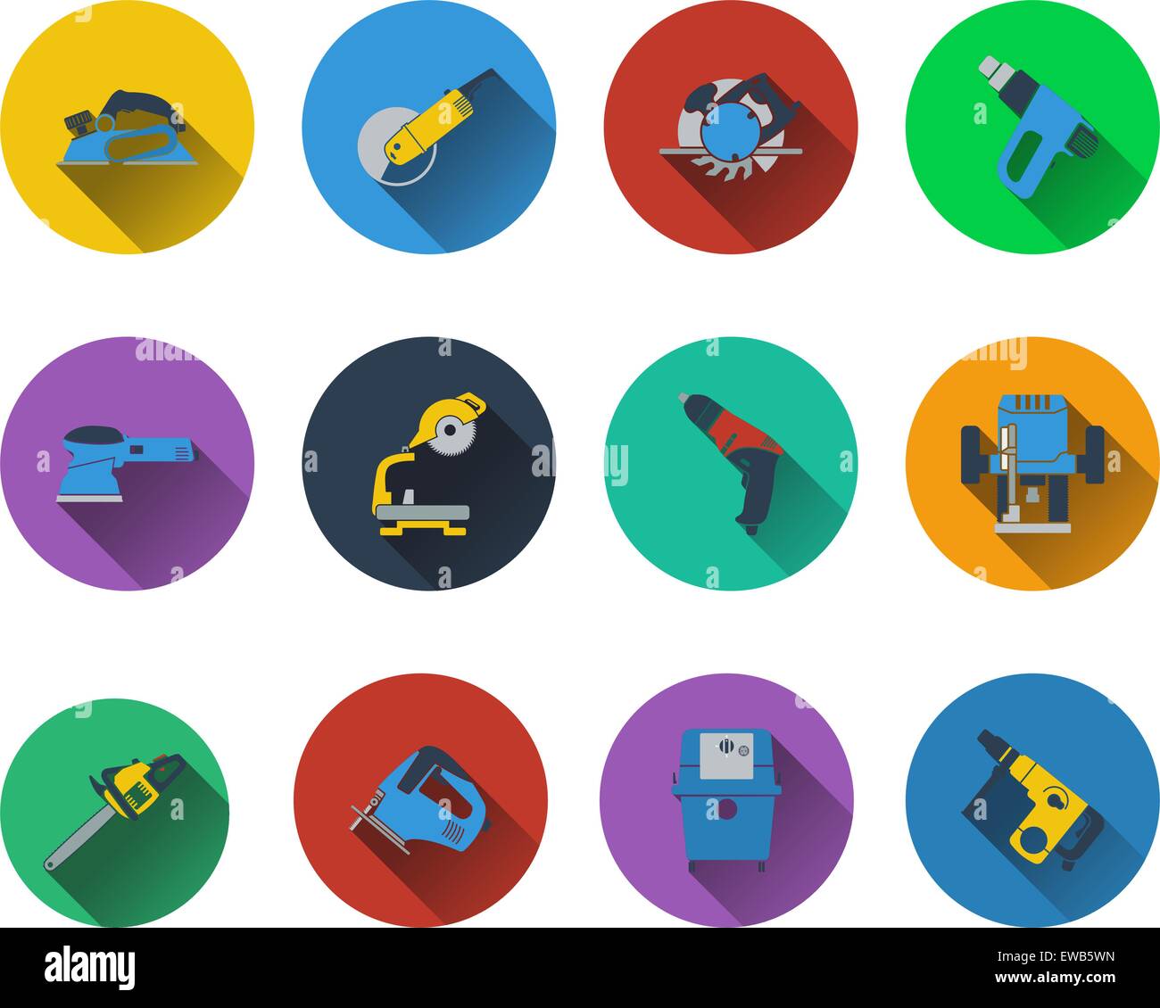 Set of electrical work tools icons in flat design. EPS 10 vector ...
