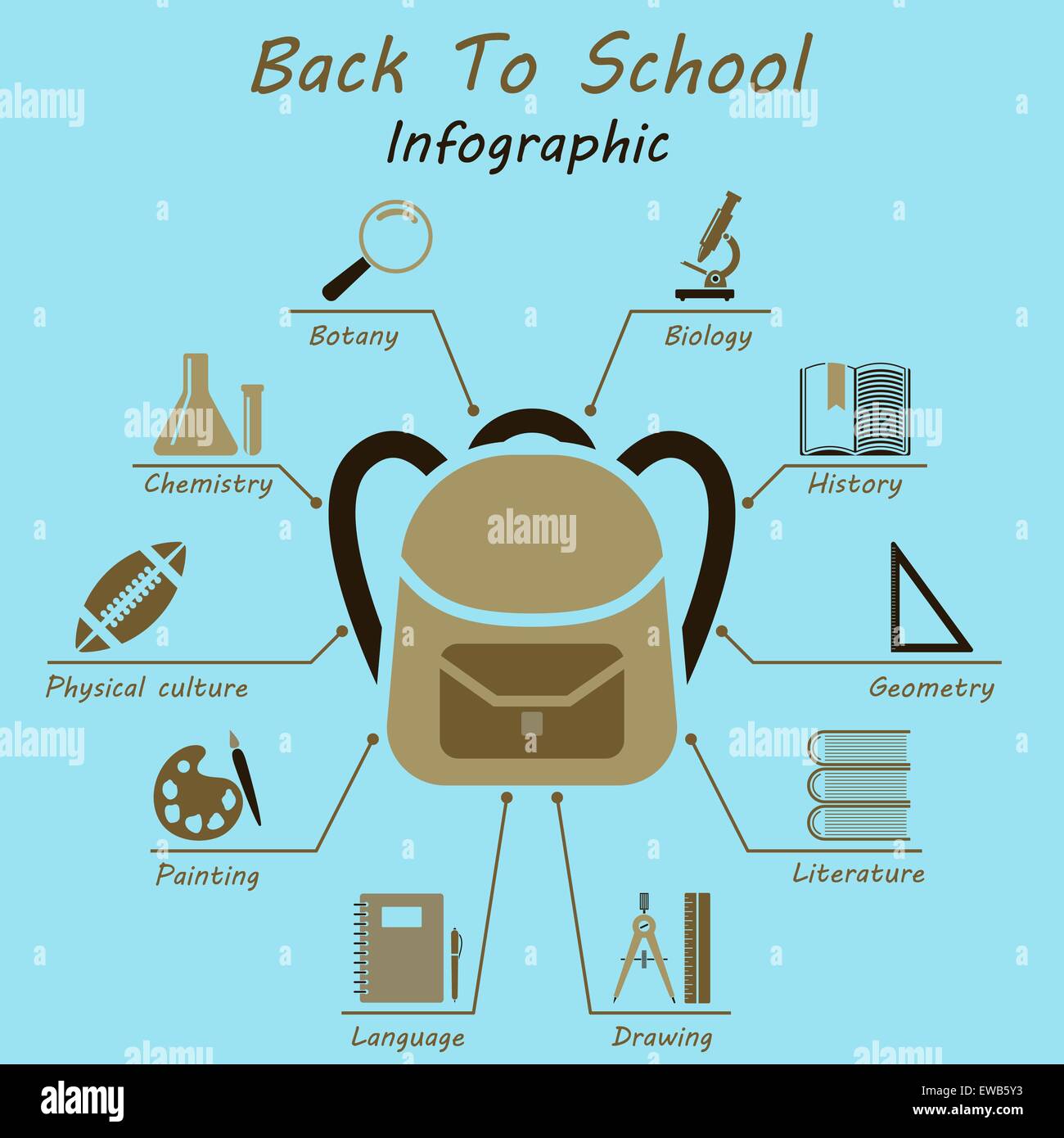 Back to school infographics. EPS 10 vector illustration without ...
