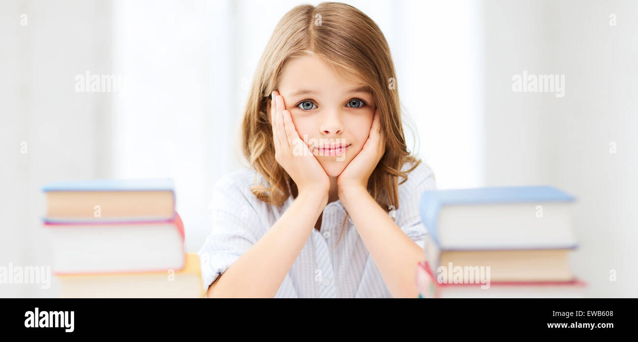 student girl studying at school Stock Photo - Alamy