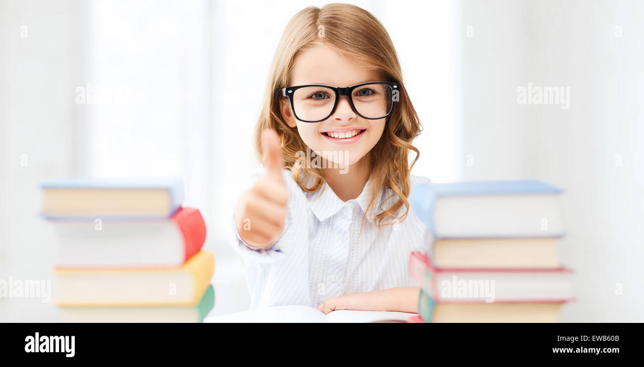 student girl studying at school Stock Photo - Alamy
