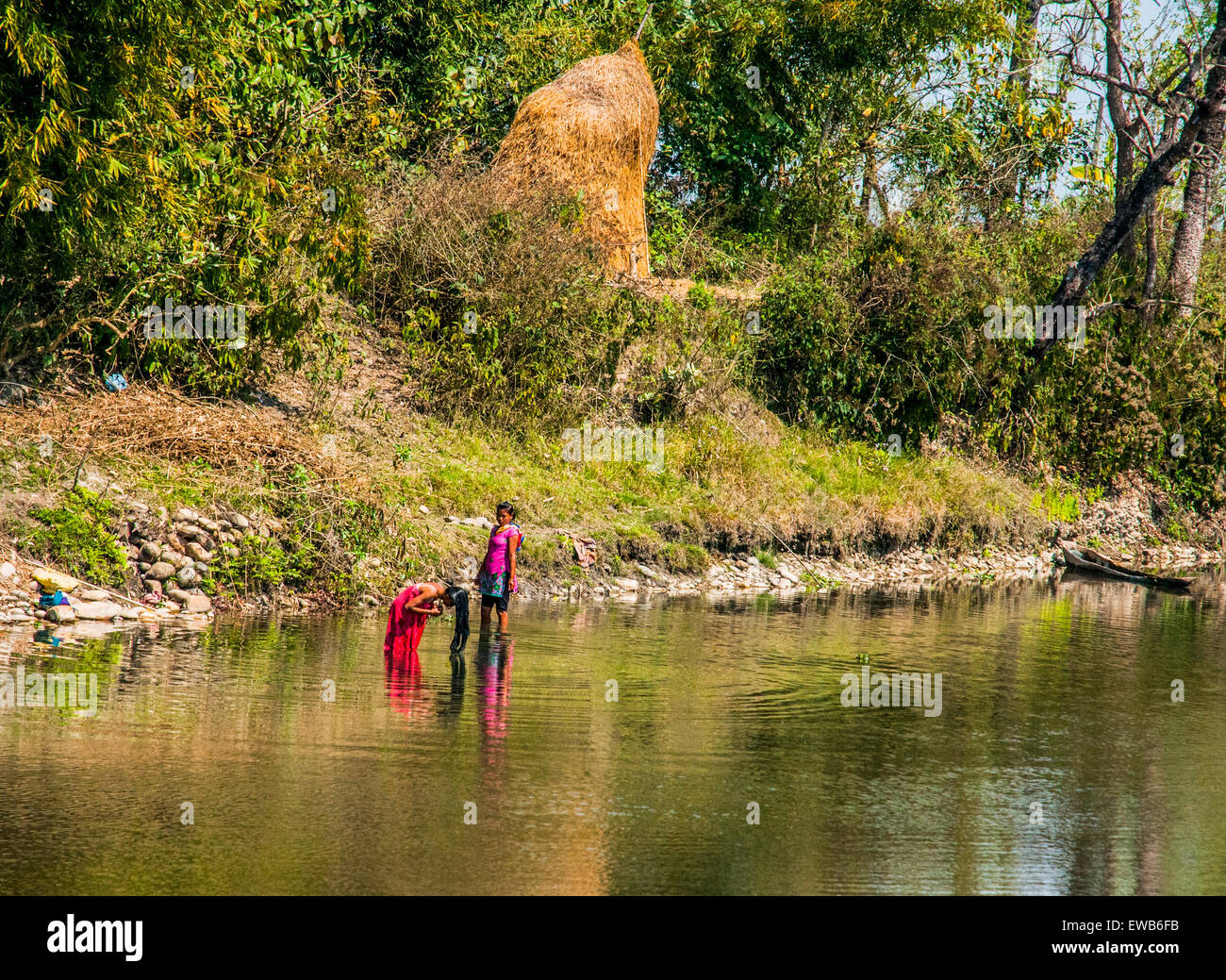 Woman bathing in local river High Resolution Stock Photography and ...