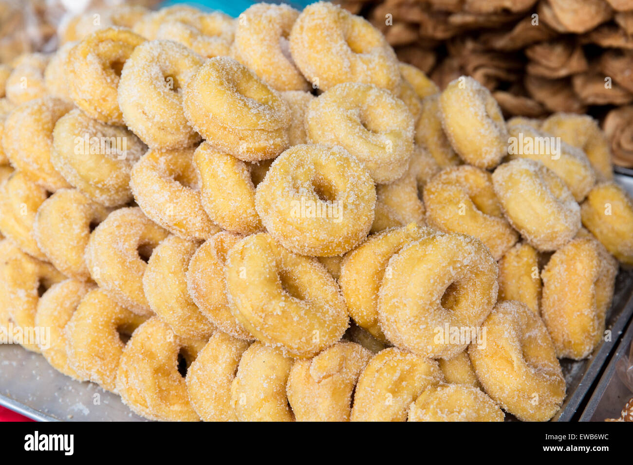 sugared donuts at asian street market Stock Photo - Alamy