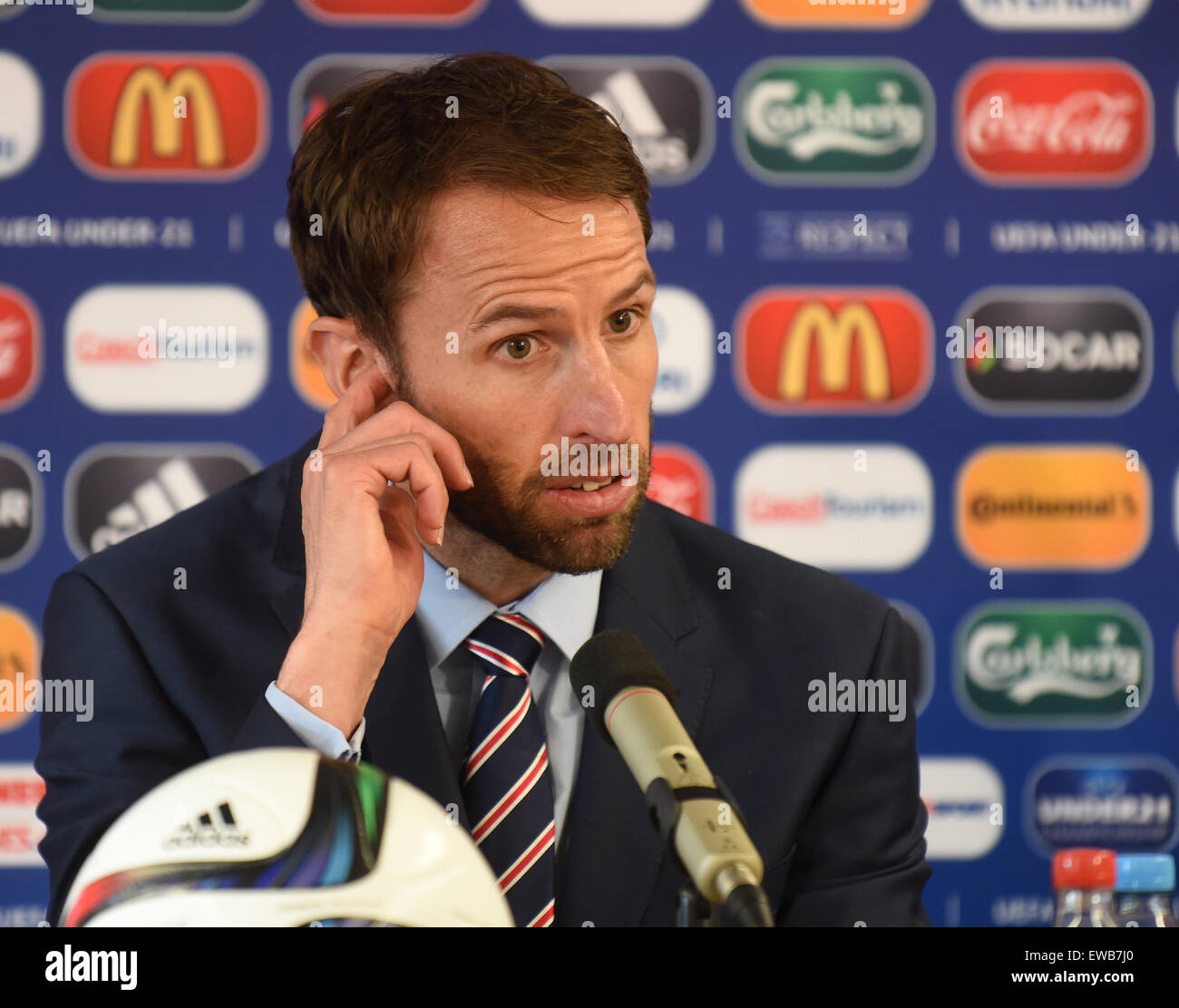 Olomouc, Czech Republic. 21st June, 2015. Coach of English team Gareth ...