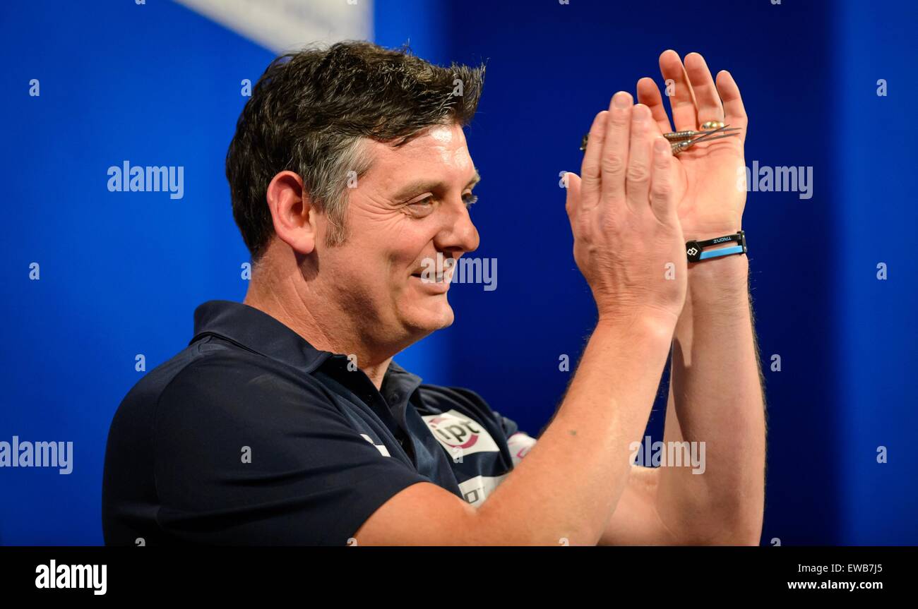 Dart player Justin Pipe from England during the International Darts ...