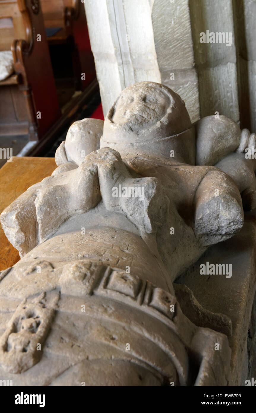 Effigy of Thomas Basset of Beaupre, who died in 1423, St Hilarys Church ...