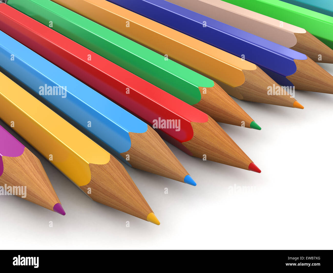 Colored pencils (clipping path included Stock Photo - Alamy